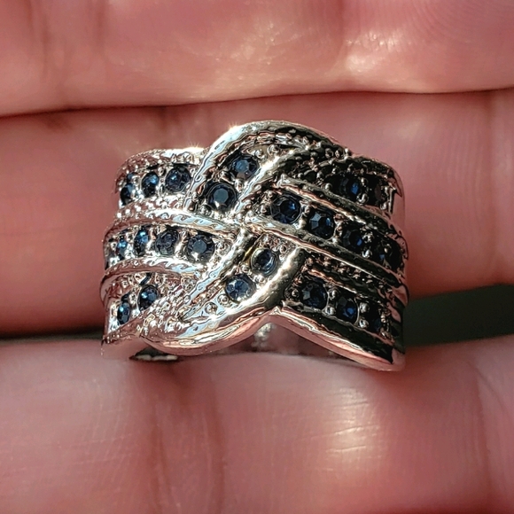 Jewelry | Silvertone Blue Cz Ring | Poshmark